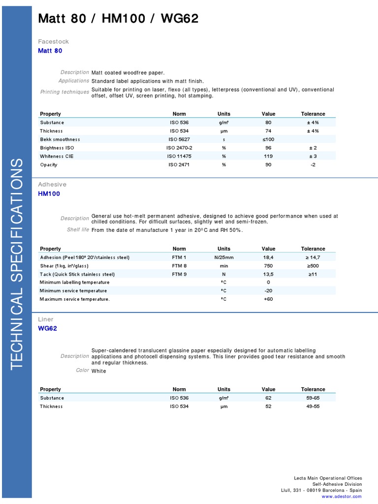Matt80 HM100 WG62 | Download Free PDF | Business Process | Materials