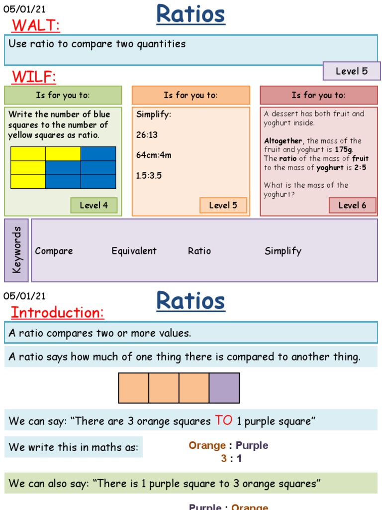 Walt: Wilf:: Use Ratio To Compare Two Quantities | PDF | Ratio ...