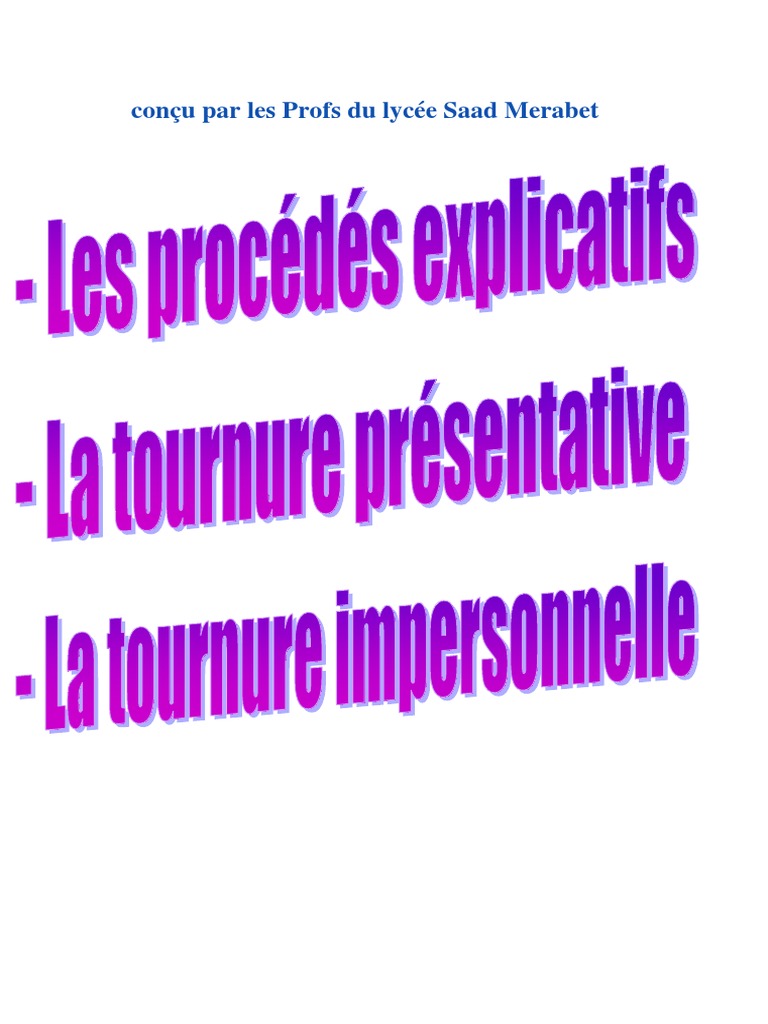 Les Procédés Explicatifs PDF | PDF | Verbe | Cœur