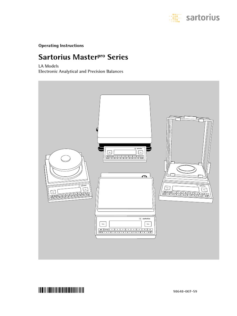 Sartorius Master Pro Series | PDF | Ac Power Plugs And Sockets ...