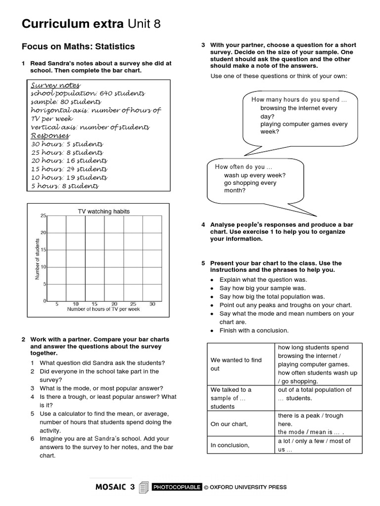 Curriculum Extra Unit 8: Focus On Maths: Statistics | PDF | Science