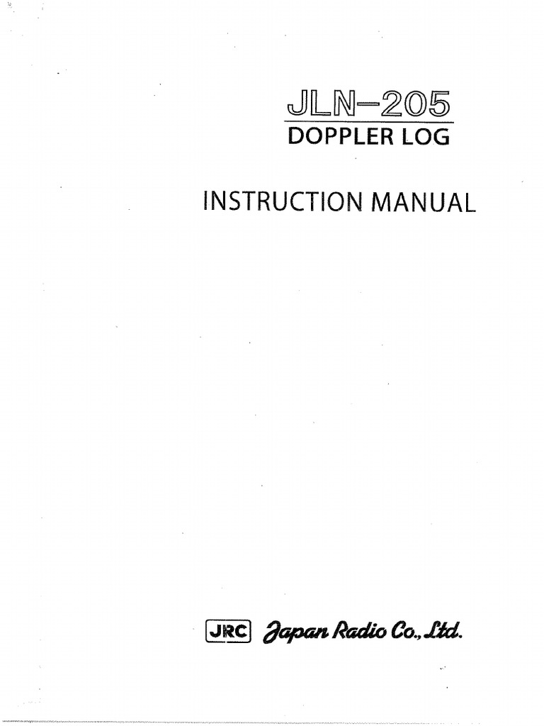 Doppler Log (Speed Log JLN-205) | PDF