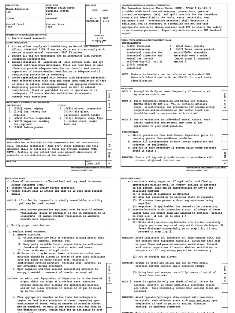 Sample United States Navy Maintenance Requirement Card PDF | PDF ...