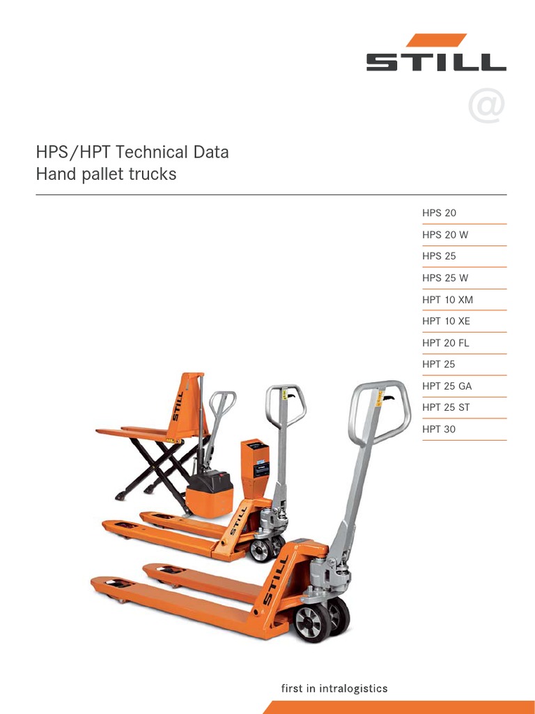 HPS/HPT Hand pallet trucks technical specifications | PDF | Pallet | Weight