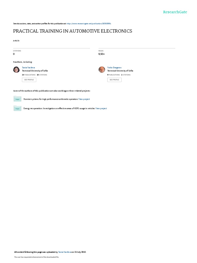 Practical Training in Automotive Electronics: Developing Hands-On ...