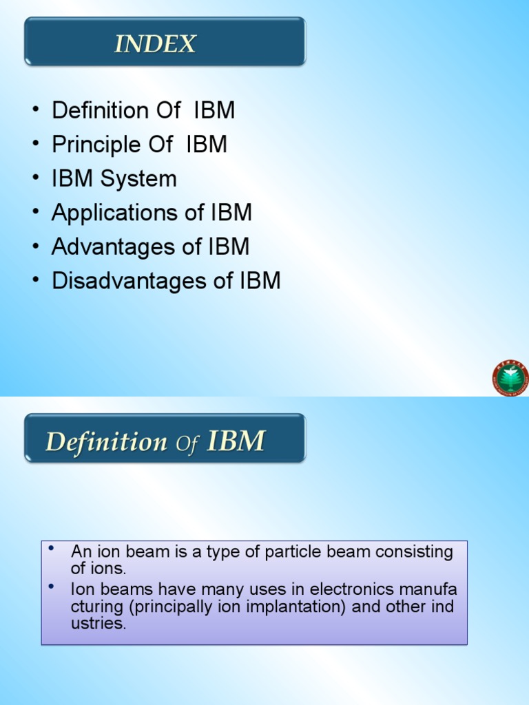 Definition of IBM - Principle of IBM - IBM System - Applications of IBM ...