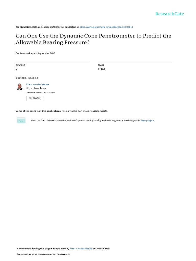 DCP Test for Predicting Soil Capacity | PDF | Geotechnical Engineering ...