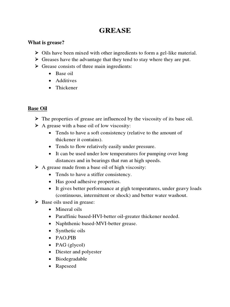 What Is Grease? | PDF | Bearing (Mechanical) | Lubricant
