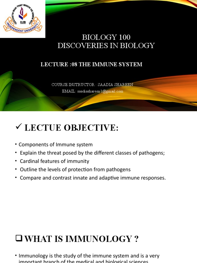 Biology 100 Lecture 08 (Part 1) | PDF
