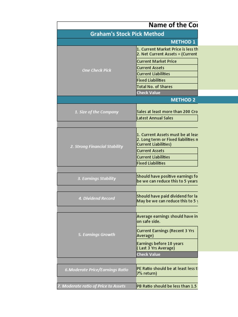 Stock Analysis Checklist | PDF | Financial Economics | Financial Markets