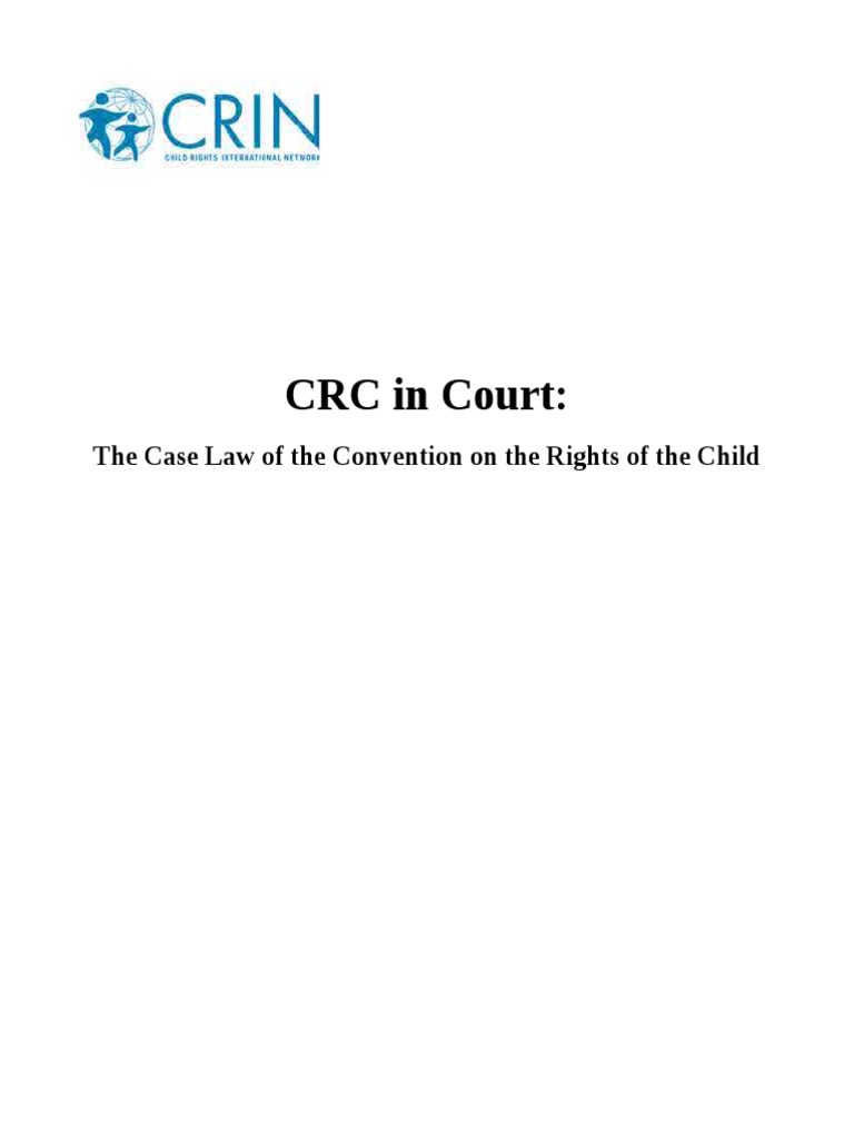 CRC in Court Report | PDF | Children's Rights | Convention On The ...