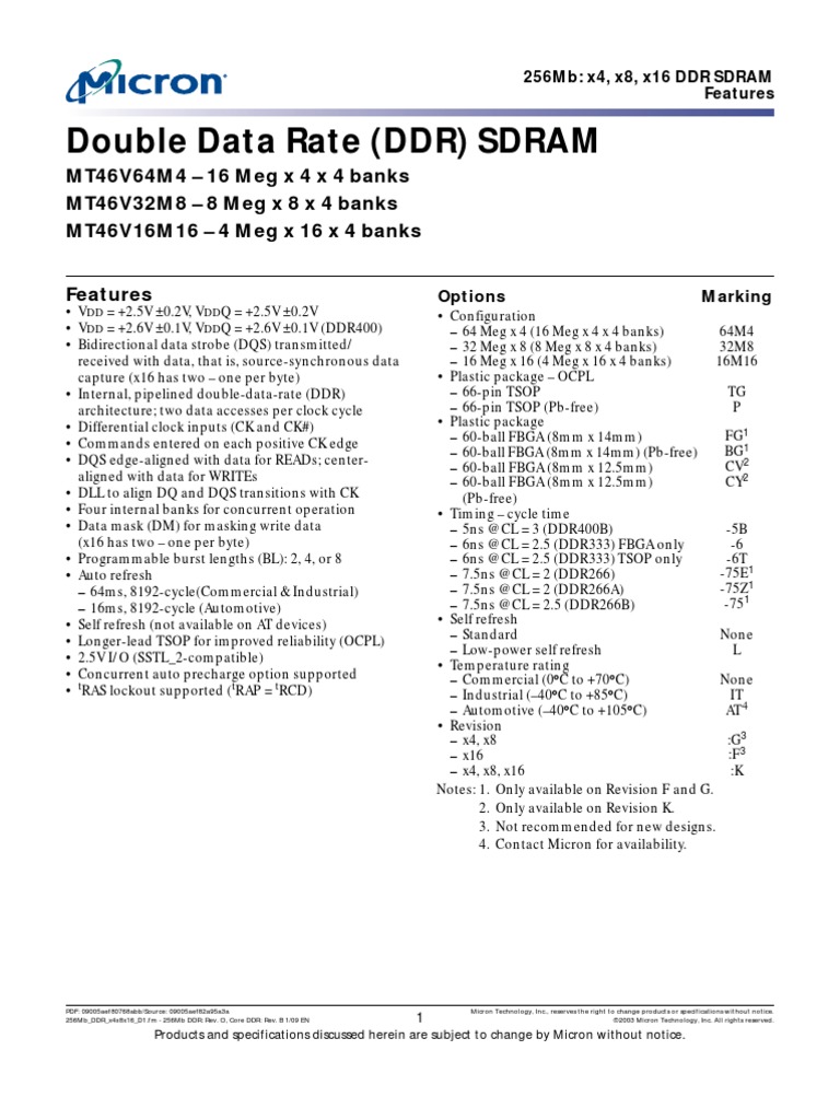 Double Data Rate (DDR) SDRAM | PDF