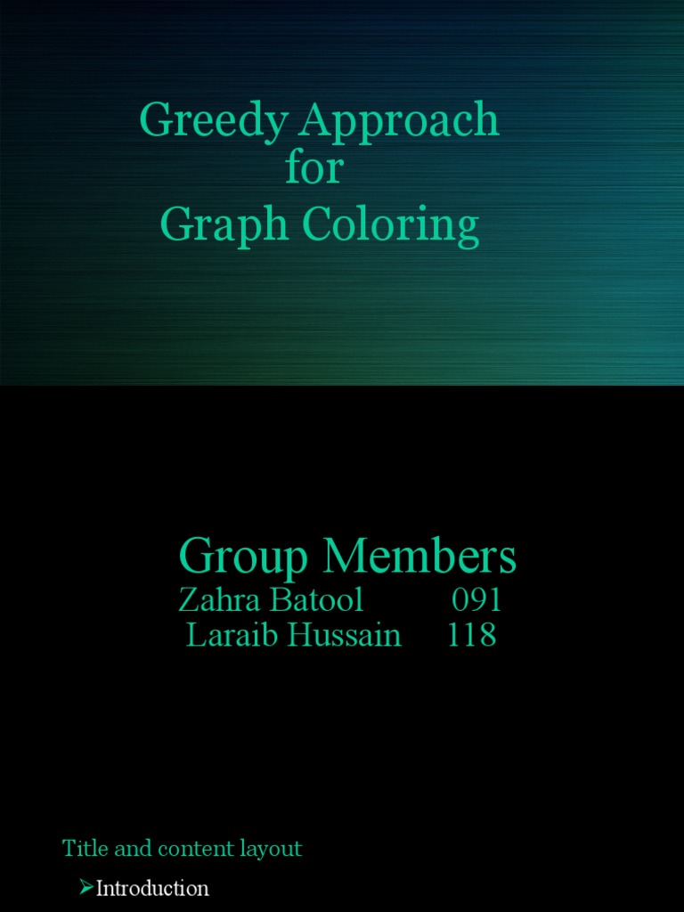 DAA Presentation Greedy Aproch of Coloring | PDF | Vertex (Graph Theory ...