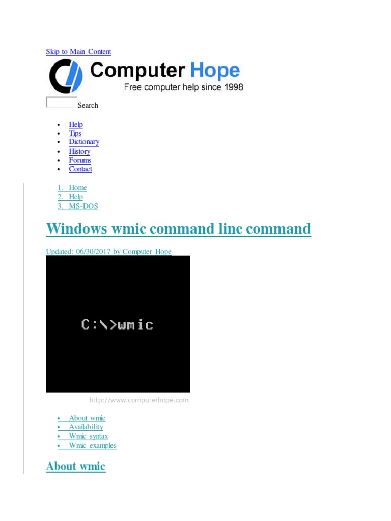 Wmic Command List | Download Free PDF | Command Line Interface | Namespace