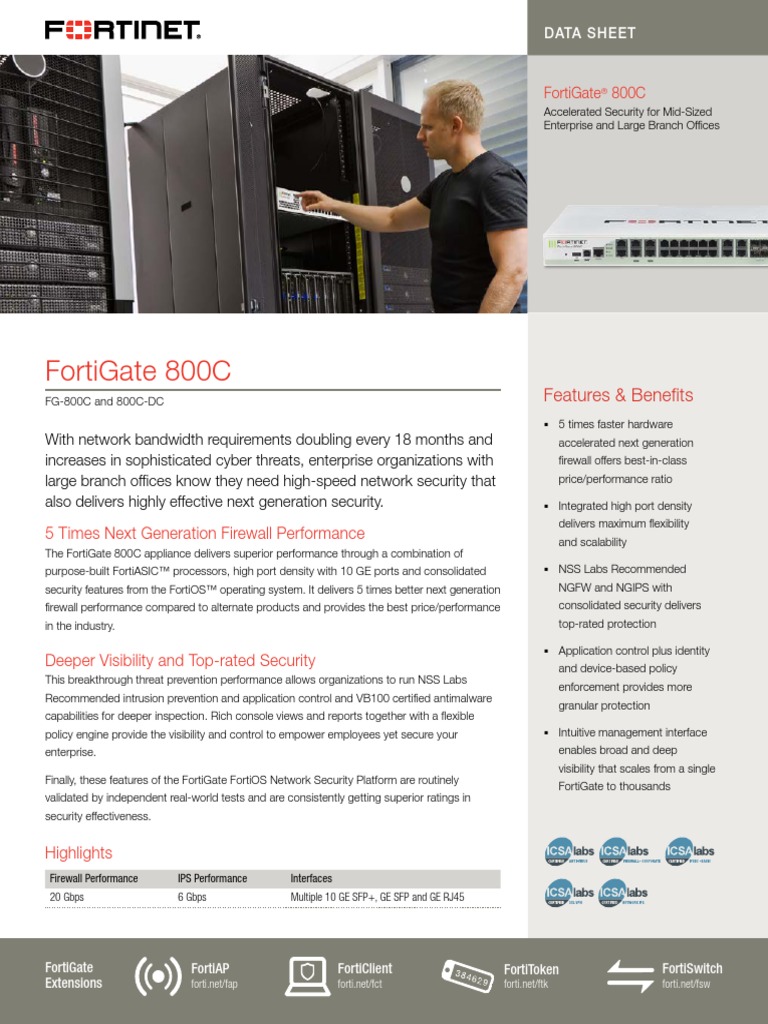 Fortigate 800C: Features & Benefits | PDF | Firewall (Computing ...