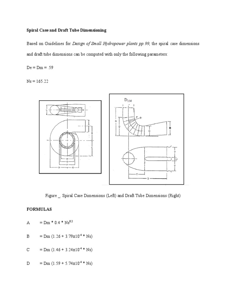 Spiral Case and Draft Tube Dimensioning | PDF | Teaching Mathematics ...