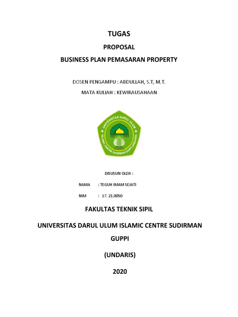 Tugas Proposal Business Plan Property | PDF