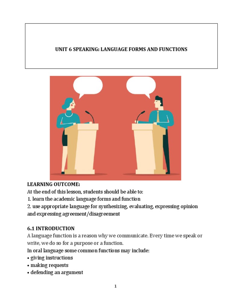 Unit 6 Language Forms and Functions | PDF | Idea | Opinion