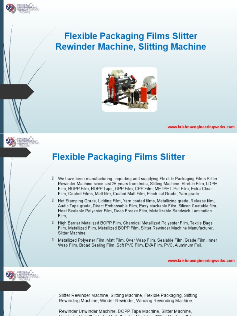 Flexible Packaging Films Slitter Rewinder Machine, Slitting | PDF ...