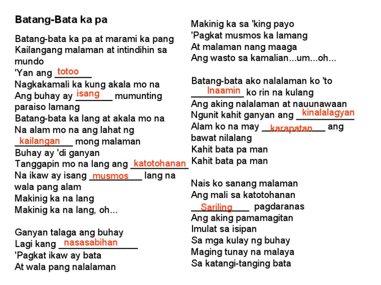 Batang Bata Ka Pa | PDF