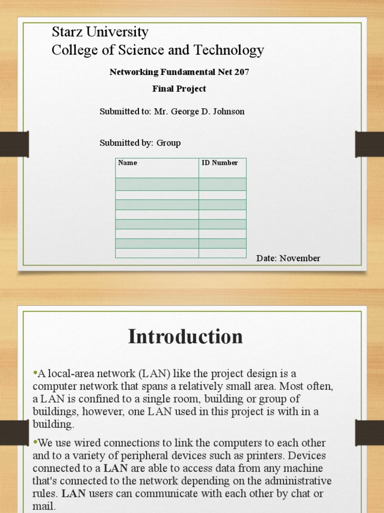 Starz University College of Science and Technology: Networking ...