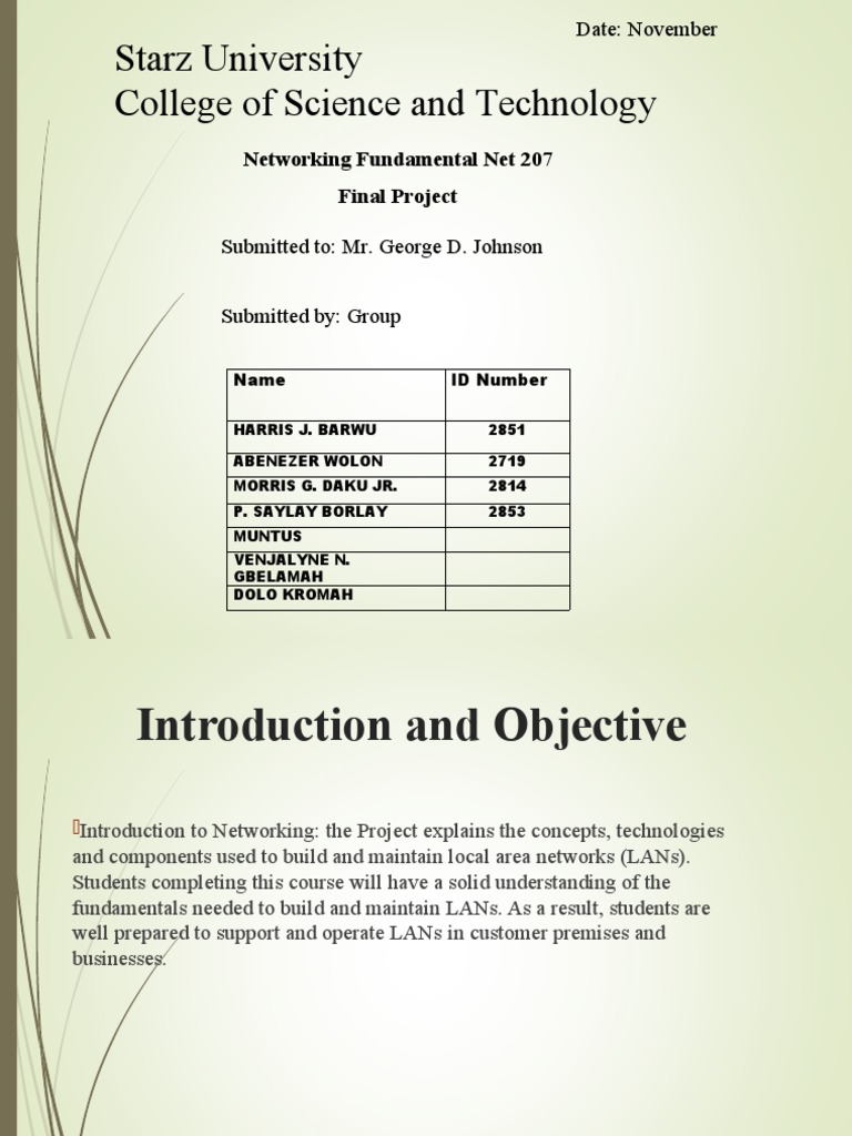 Starz University College of Science and Technology: Networking ...