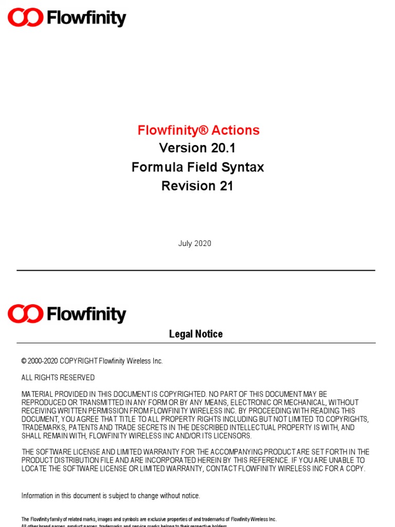 Flowfinity Actions 20.1 Formula Field Syntax | PDF | Computers | Technology & Engineering