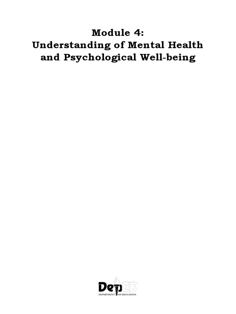 Module 4 Mental Health Pdf Stress Biology Well Being