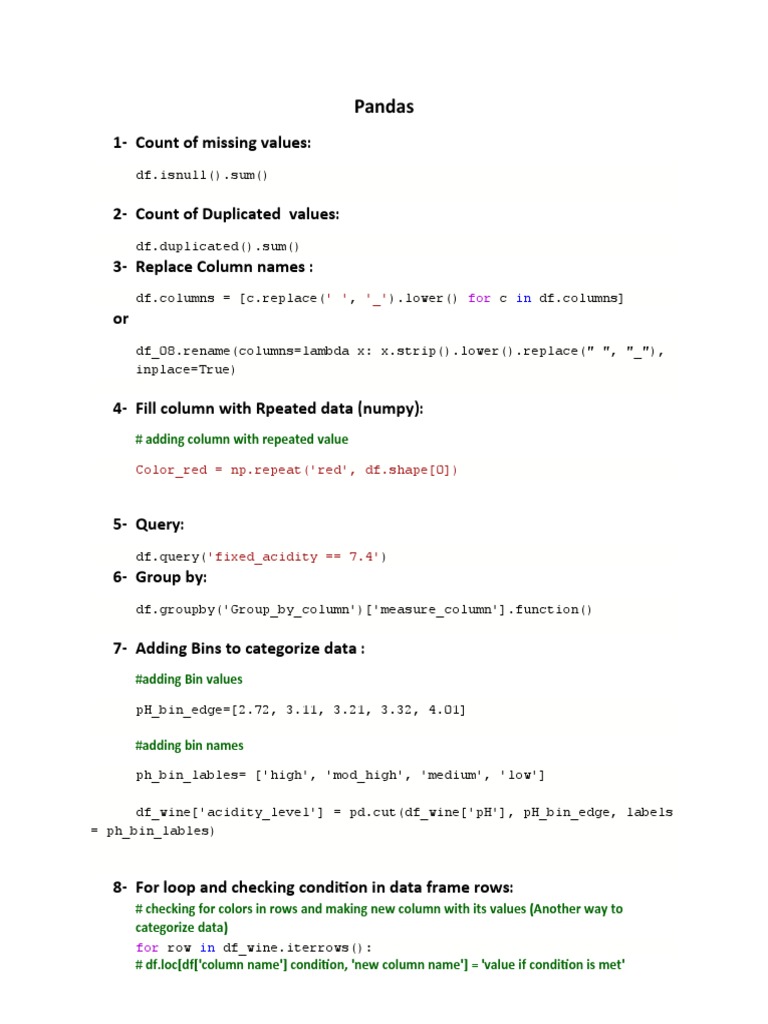 Essential Pandas DataFrame Operations | PDF | Teaching Methods & Materials