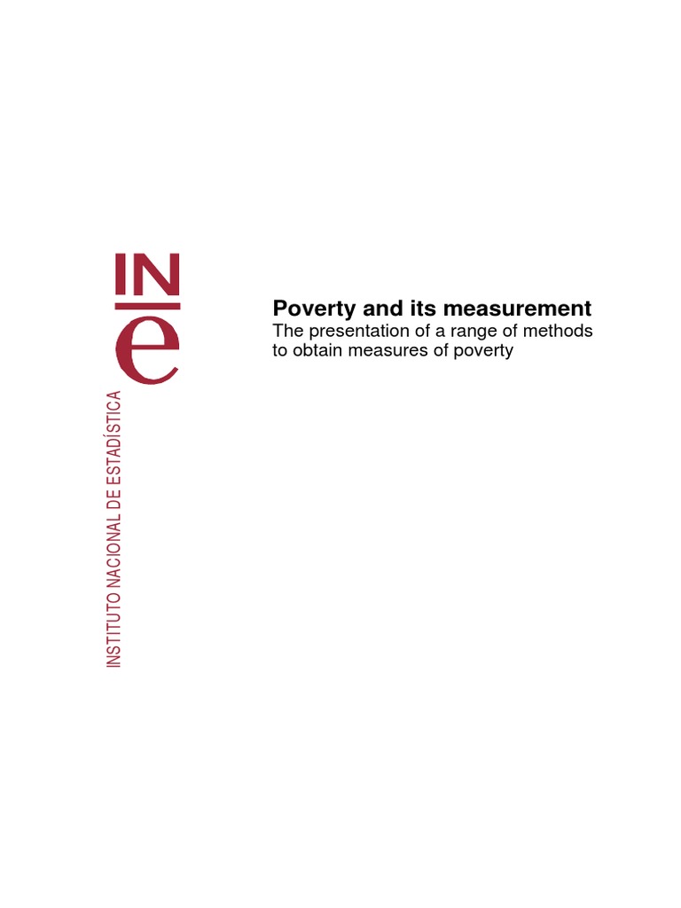 Poverty And Its Measurement The Presentation Of A Range Of Methods To