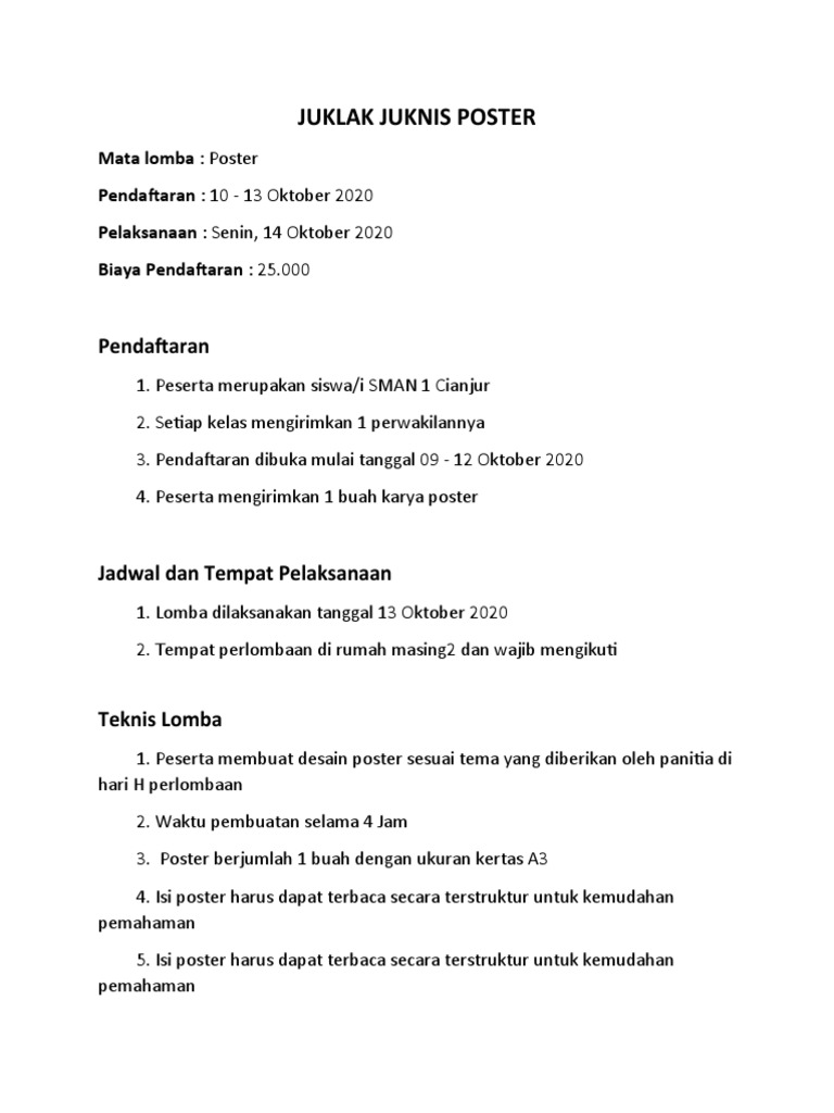 Juklak Juknis Poster | PDF