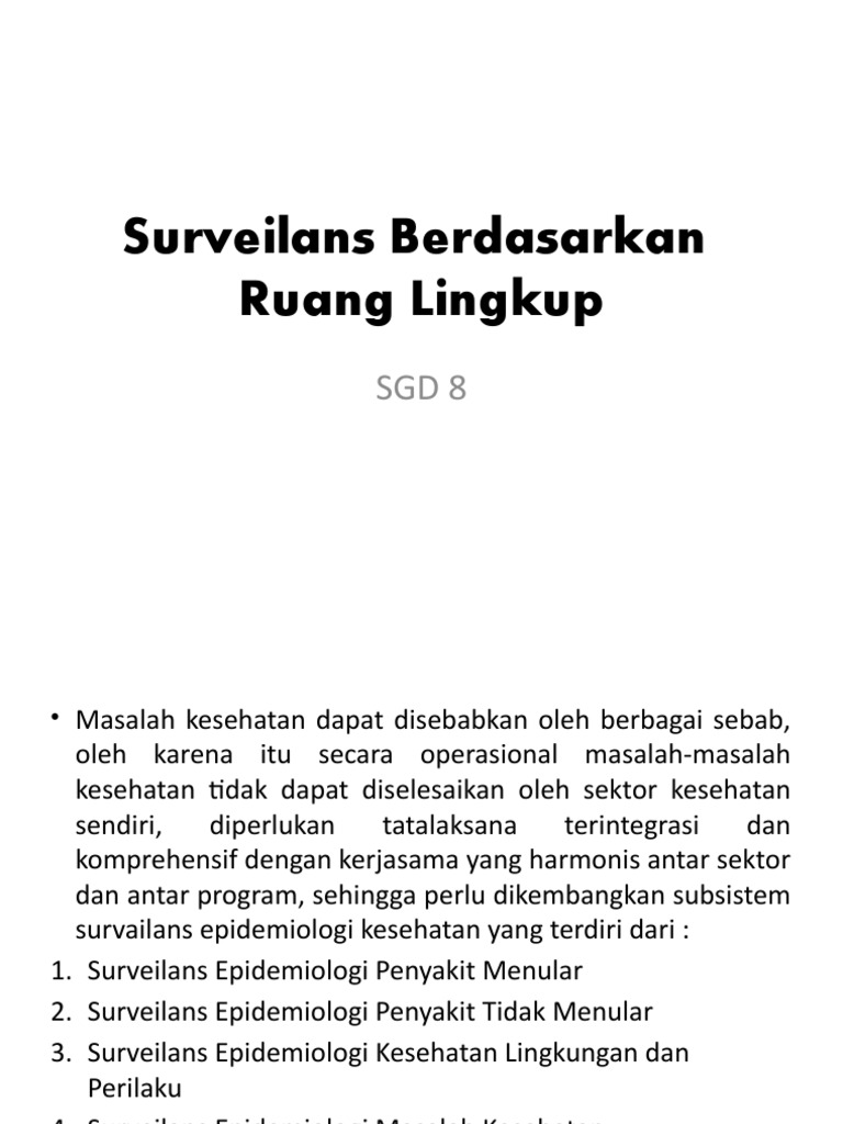 Surveilans Berdasarkan Ruang Lingkup | PDF | Sains & Matematika