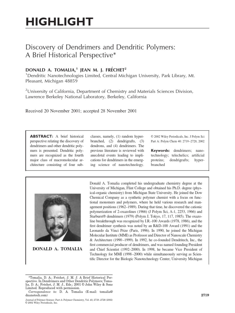 Tomalia 2002 | PDF | Polymers | Chemistry