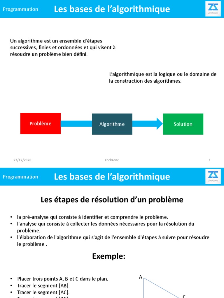Les Bases D'algorithmique | PDF | Variable (informatique) | Structure de contrôle