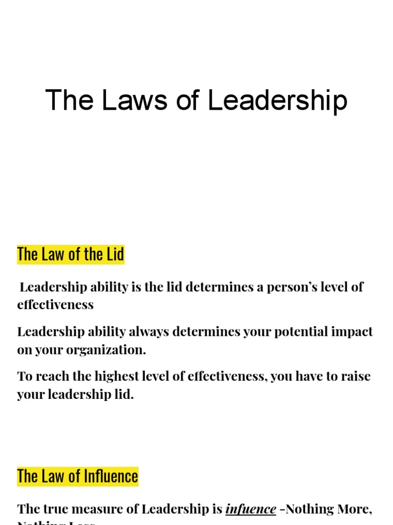 Laws of Leadership | PDF