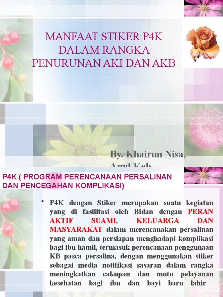 Manfaat Stiker P4K untuk Ibu Hamil | PDF