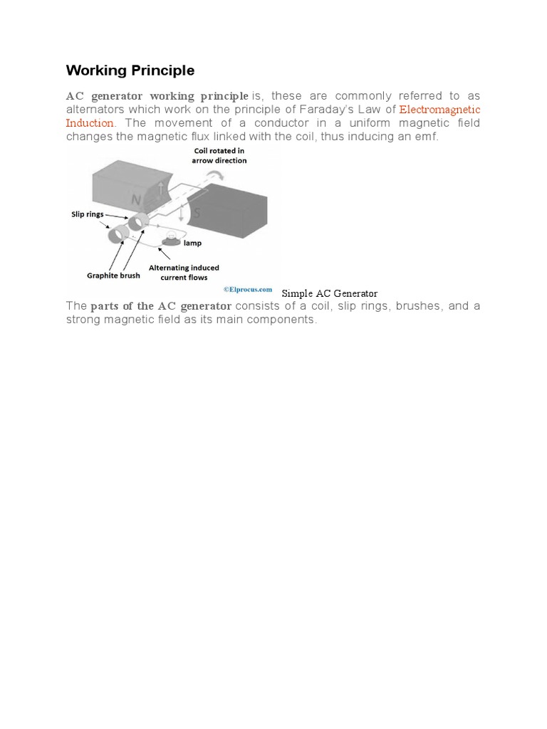 Working Principle Generator | PDF