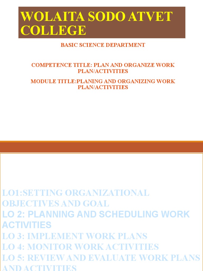 Work Planning for Students | PDF | Performance Appraisal | Goal