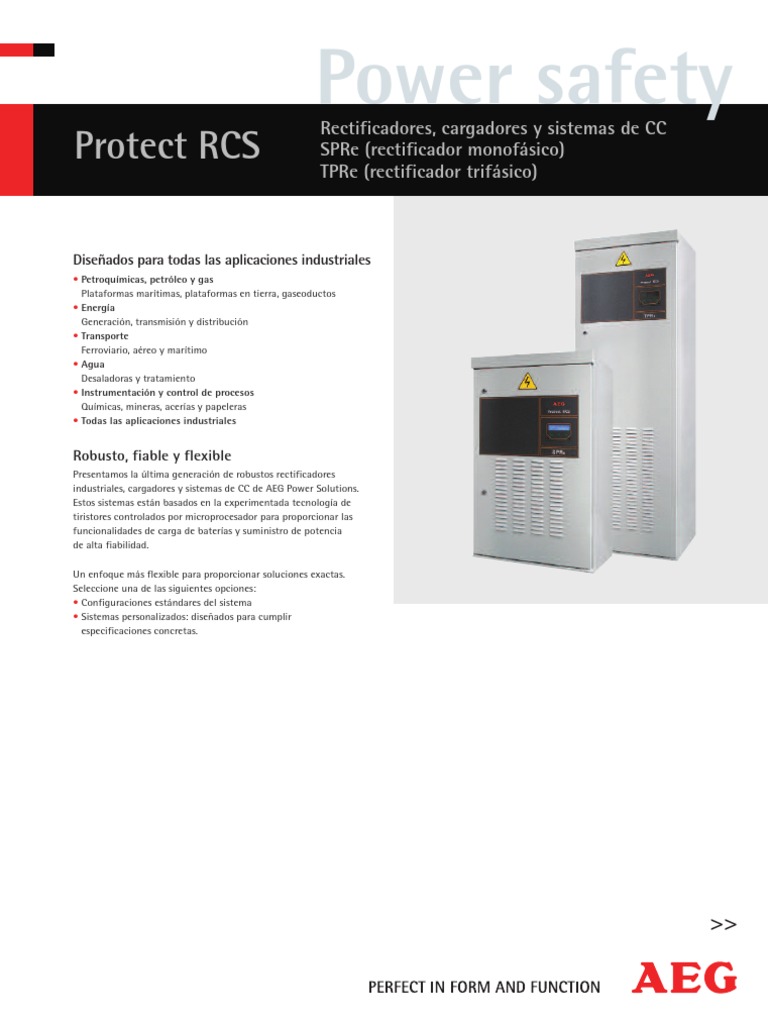 Protect RCS 24-220Vdc 15-500A | PDF | Corriente continua | Rectificador