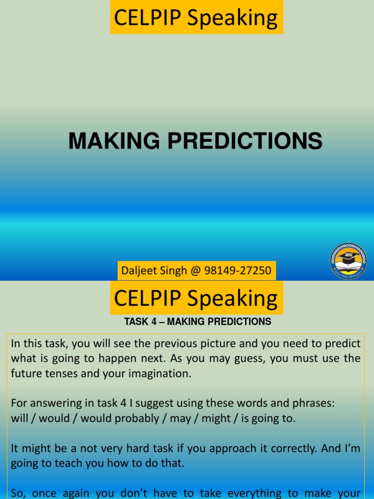 Celpip Task 4 MAKING PREDICTIONS | PDF | Restaurant And Catering