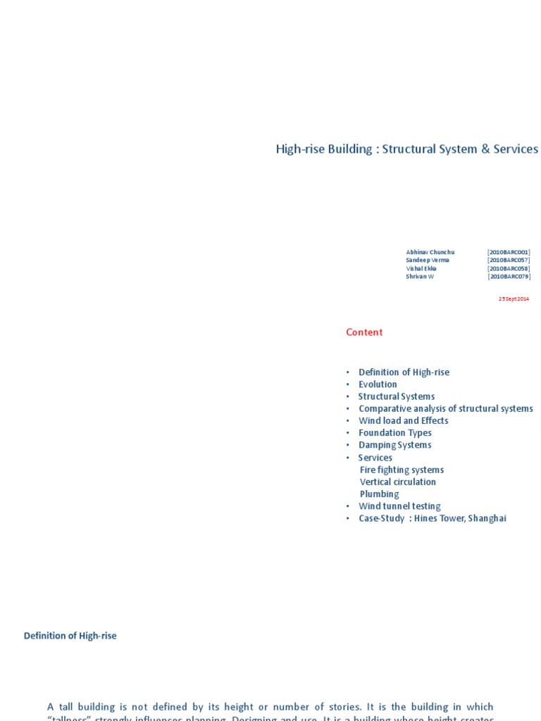 High-Rise Building: Structural System & Services | PDF | Deep ...