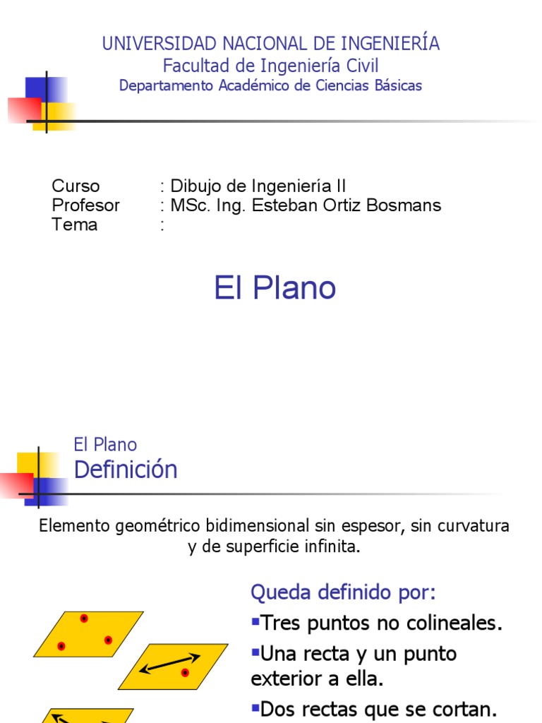 Definición y Proyecciones del Plano | PDF | Geometria plana) | Pendiente
