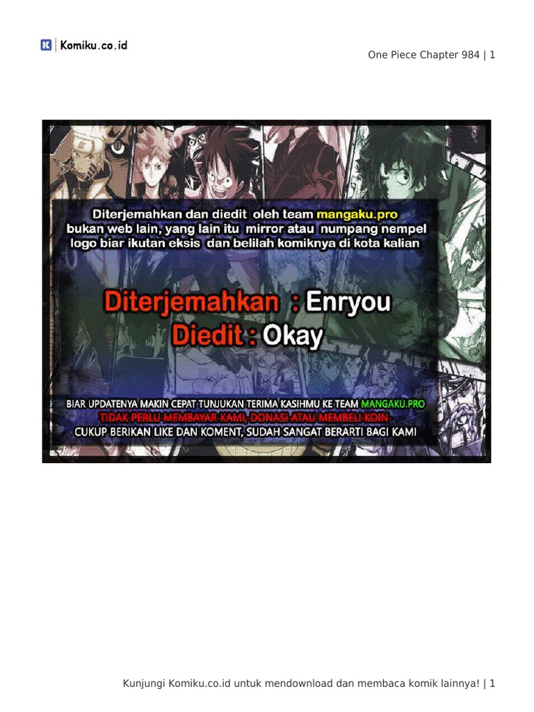 One Piece Chapter 984: Baca di Komiku | PDF
