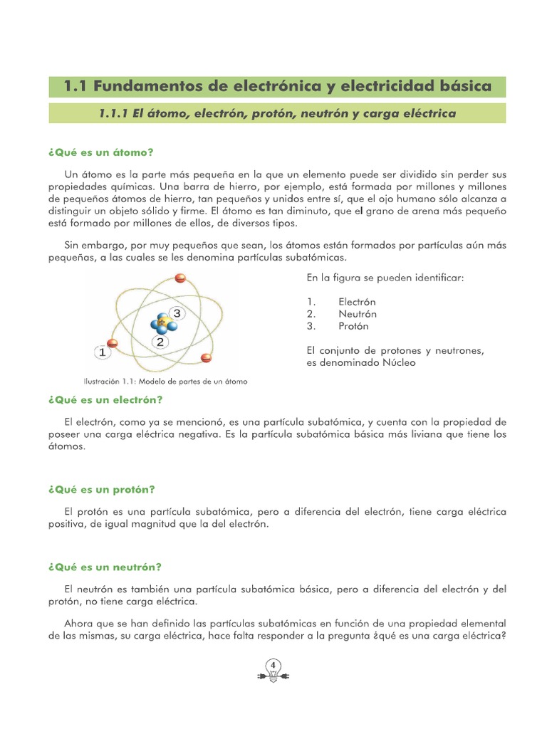 El Átomo, Electrón, Protón, Neutrón y Carga Eléctrica | PDF