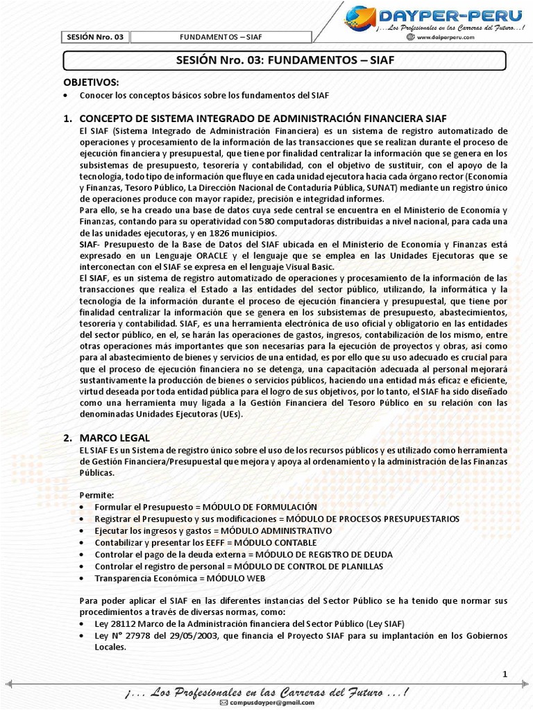 S3 - Fundamentos - SIAF | PDF | Presupuesto | Contabilidad