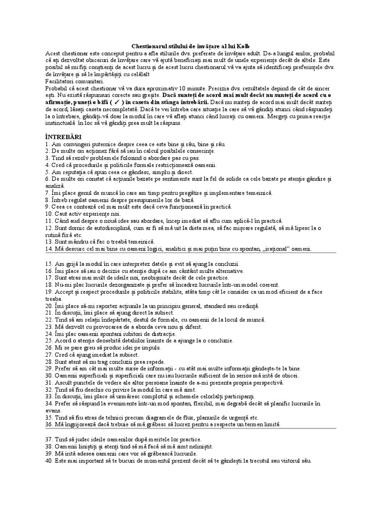 Chestionar | PDF