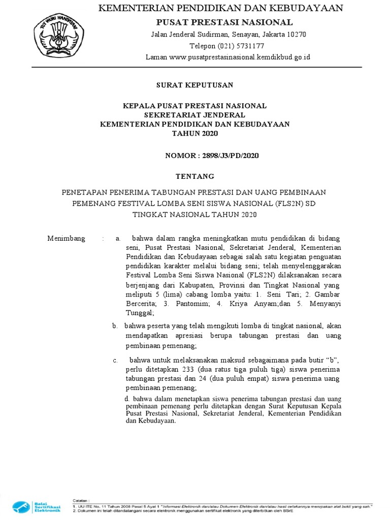 SK Uang Pembinaan FLS2N SD | PDF | Bisnis