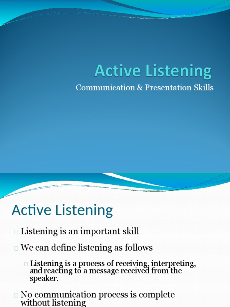 04-Active Listening | PDF | Nonverbal Communication | Empathy