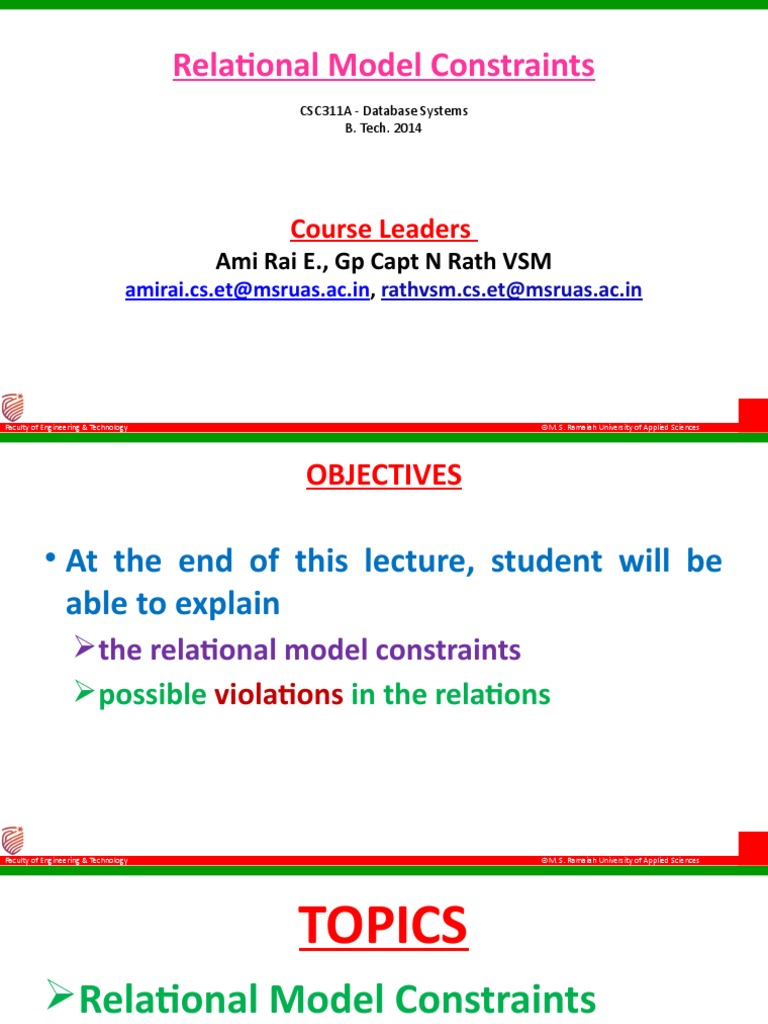 08,09 - Relational Model Constraints MDFD | PDF | Data Management ...