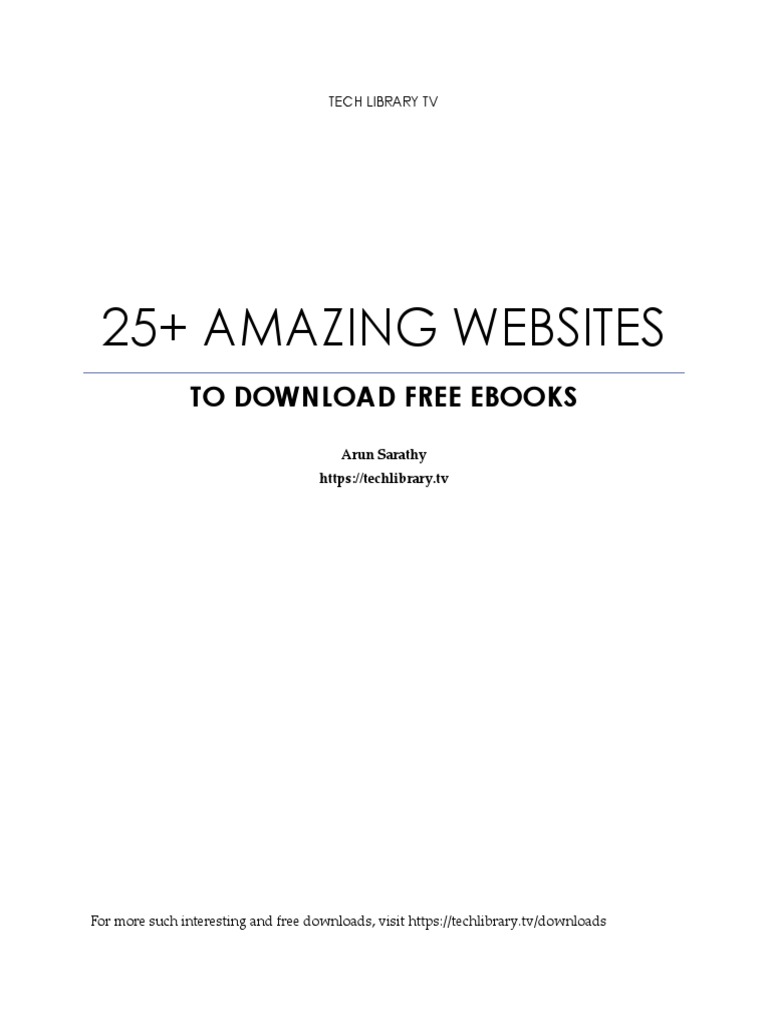 25 Amazing Ebook Websites PDF | PDF